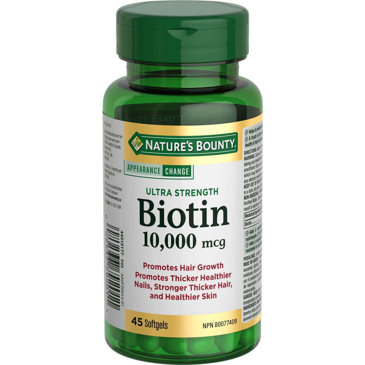 Biotin, Ultra Strength, 10,000 mcg, Softgels – Nature's Bounty