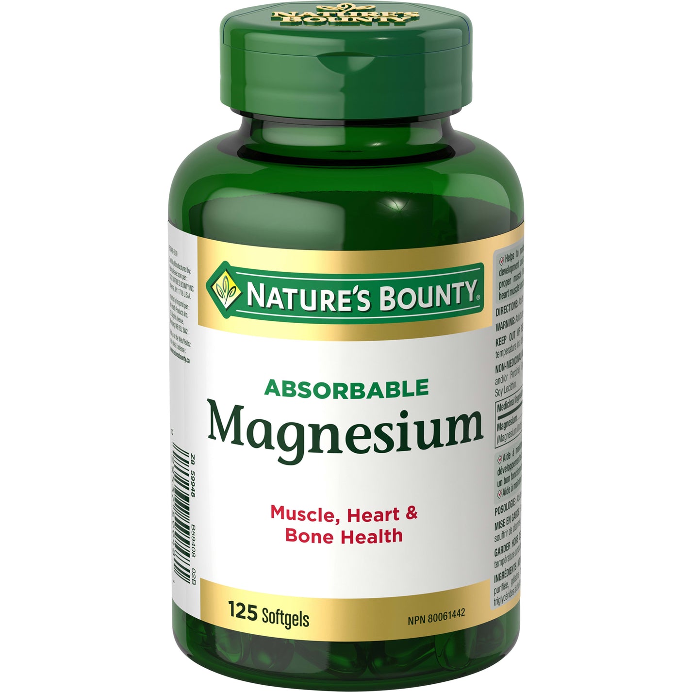 Magnesium, Absorbable, 400 mg, 125 Softgels – Nature's Bounty